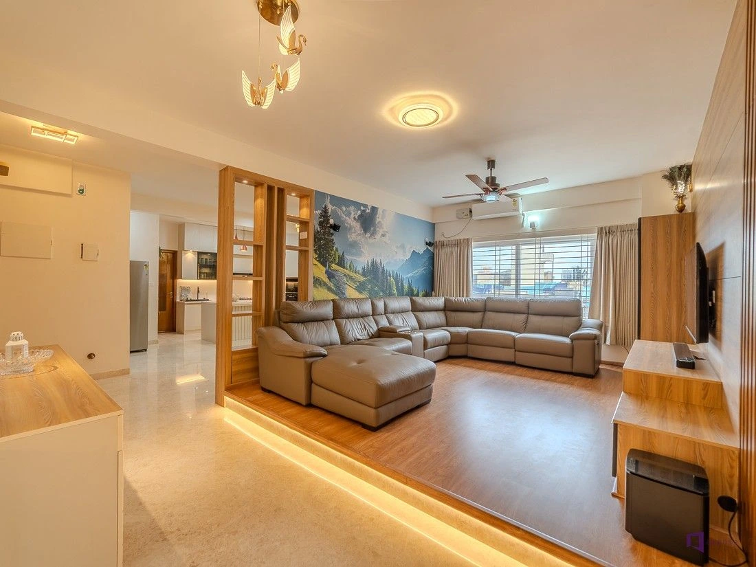Asense | Modern Living Room Interior Ideas with Smart Partition Designs